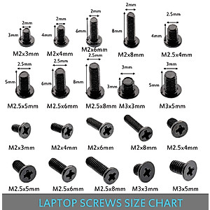 CO RODE 350 Pieces M2 M2.5 M3 Laptop Screws, Notebook Computer Replacement Screws Kit Set for IBM HP Dell Lenovo Samsung Sony Toshiba Gateway SSD Hard Disk SATA