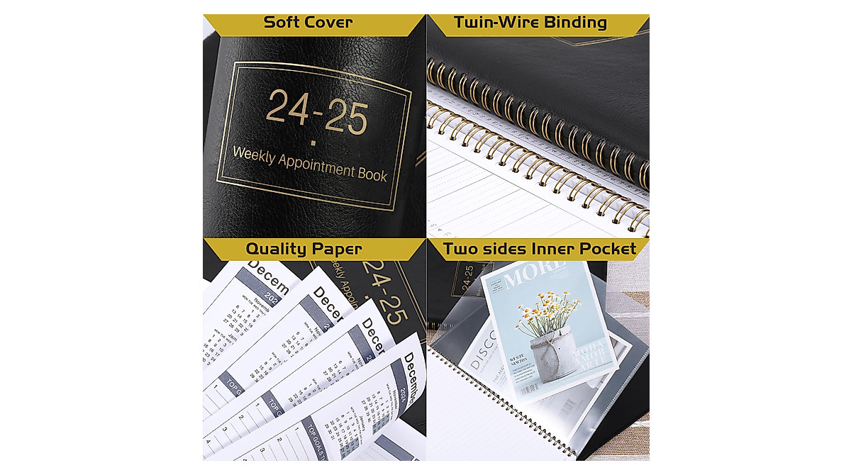 2024-2025 Appointment Book Large Weekly Planner | 8.5 x 11 Black