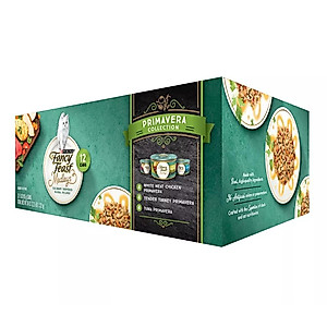 Fancy Feast Elegant Medleys Primavera Collection Cat Food Variety Pack 12-3 oz. Cans [Contains: 4 Each: Tender Turkey Primavera, Tuna Primavera, and White Meat Chicken Primavera]