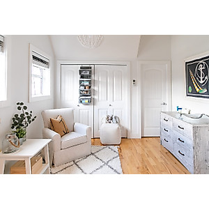 Cradle Essentials Over Door Hanging Organizer | Storage Caddy for Newborn and Baby Items, Stuffed Animals | Large Pockets with Clear Windows for Nursery, Mudroom, Bathroom, Laundry, Pantry, Closet