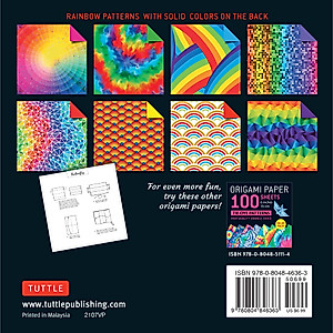 Origami Paper 100 Sheets Rainbow Patterns 6" (15 cm): Tuttle Origami Paper: Double-Sided Origami Sheets Printed with 8 Different Patterns (Instructions for 7 Projects Included)