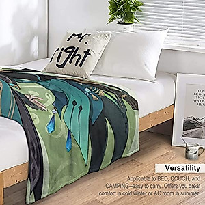 Dalicoter Game Genshin Impact Blanket Sumeru Alhaitham Anime Blanket 60"×50" Super Soft Flannel Throw Blanket Lightweight Blanket Warm Winter Blanket Towel Blanket for Couch Kids Girls & Adults