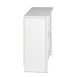 Prepac Sonoma 2-Tier Bookcase 29"H with 1 Adjustable Shelf, White Storage Cabinet, Modern Display Cabinet, Bookshelf with Storage Shelves for Home Office, Living Room, Bedroom Organizer