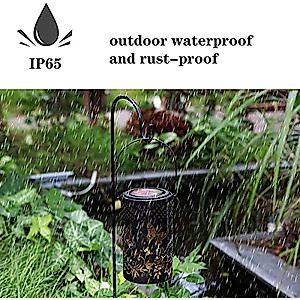 YJFWAL Solar Lantern Lights, Hanging Lights Outdoor, Pathway Lights, Solar Table Lights Waterproof, for Garden, Patio, Lawn, Yard, Deck, Tree, Party Decor (Warm White Butterfly