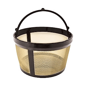 4 Cup Reusable Filter Basket With Closed Bottom Fits MrCoffee Coffee Maker and Brewer - Permanent Filter Replacement for Mr Coffee Gold Tone Basket-Style Filters