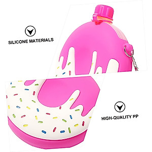 BESTOYARD 1 PC Donut Kettle Kids Sports Water Bottle for Kids Portable Water Kettle Donut Bottle Leakproof Water Bottle with Silicone Sleeve Donut Gifts Drinking Bottle Water Cup