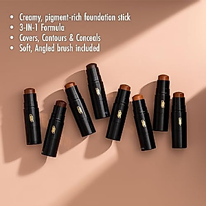 Black Radiance Color Perfect Foundation Stick with Soft Brush Applicator Duo – Buildable, Blendable Versatile Pigment-Rich Formula - Bronze Glow