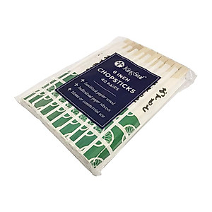 KingSeal 8 Inch Natural Poplar Wood Chopsticks, Indiv. Wrapped in Paper Sleeve, Bulk Pack - 80 Pairs (2 Packs of 40 Pairs)