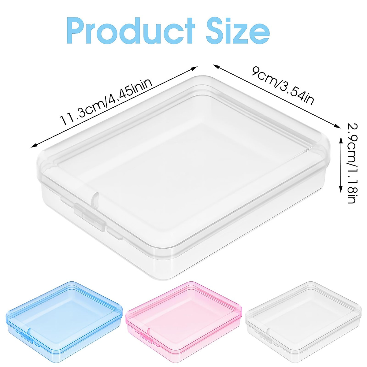 Lusofie 3 Pcs Qtip Travel Case Portable Travel Cotton Pad Holder Plastic Travel Qtips Case, Cosmetic Sponge Storage Box for Cotton Rounds, Swabs, Floss(Blue & Pink & Transparent)