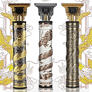 HIENA Mens Cordless Hair Clippers Zero Gapped Hair Trimmers, USB Rechargeable Professional Electric Beard Trimmer Grooming Kit, Haircut Machine, Dragon