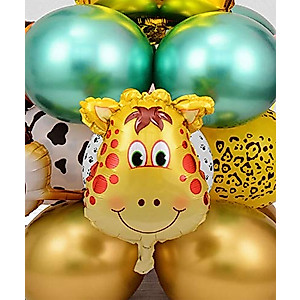 First Birthday Party Jungle Safari Themed 1st Birthday Wild One Party Balloons Decorations Backdrop With Animal Balloons for Kids Boys Girls Party Supplies (1st Safari Theme Birthday)