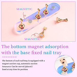 ANGNYA Nail Stand for Press on, 2 Set Aurora Nail Holder for Painting Nails Press on Nail Stands with 96 Pcs Reusable Sticky Putty for Nail Art Display Home & Salon Use