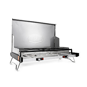 GSI Outdoors, Pinnacle Pro 2 Burner Propane Camping Stove, Folding & Ultra Portable