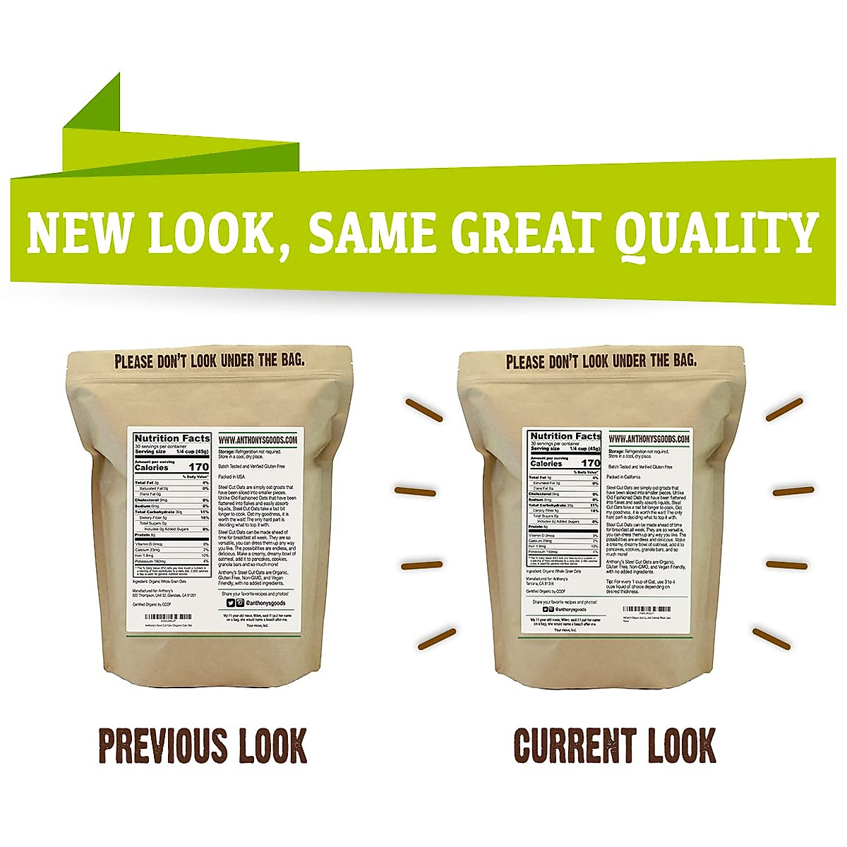 Anthony's Organic Steel Cut Oats, 3 lb, Gluten Free, Non GMO, Irish Oatmeal, Whole Grain