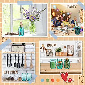 Tessco 12 Pcs 16 oz Colored Mason Jars with Lids Glass Pint Canning Containers Regular Mouth Kitchen Canisters for Food Storage, Christmas DIY Crafts, NOT Allowed Dishwasher (Teal)