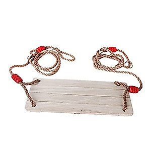 Wooden Swing Seat with Adjustable Rope Swing Playset for Kids Child Adult Indoor Outdoor Play