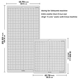 Standard Grip Cutting Mat for Silhouette Cameo - 12" x 24" 4 Pack 12"x12" 4 Pack Adhesive Cut Mat Replacement Set Matts Vinyl Craft