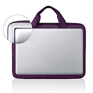 LANDICI Laptop Bag Case 17 17.3 inch for Women, Waterproof Computer Sleeve Cover Compatible with MacBook 17, 17-18 inch HP Acer Dell Lenovo ASUS Laptop, Slim Briefcase with Shoulder Strap, Purple