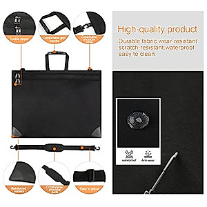 EUYZOU Art Portfolio Case, 18" x 24", Large Art Storage Folder with Handle, Poster Board Storage Bag, Art Carrying Tote Bag with Adjustable Shoulder Strap for Artwork