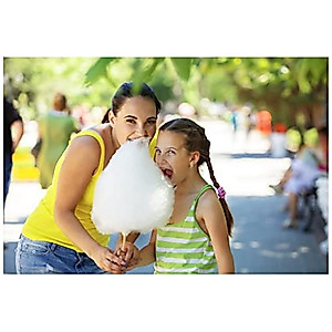 The Candery Cotton Candy Machine with Stainless Steel Bowl 2.0 and Floss Bundle- Flossing Sugar Floss, Sugar-Free Candy for Birthday Parties Fairs, Festivals- Includes 5 Floss Sugar Flavors 12oz Jars and 50 Paper Cones & Scooper