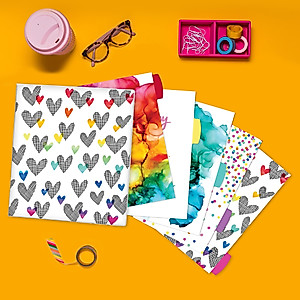 AVERY + Amy Tangerine Designer Collection Binder, 1"Round Rings, 175-Sheet Capacity, Hatch mark Hearts (28320)