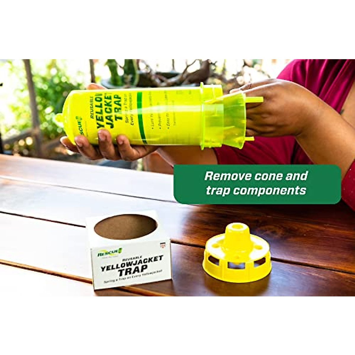 RESCUE! Reusable Yellowjacket Trap - 2 Pack + 2 Four-Week Refills