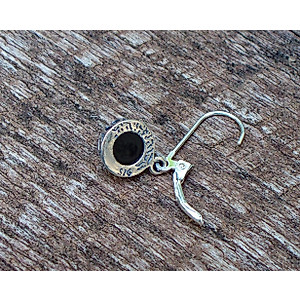 Bottled Up Designs Handmade Vintage Black Leverback Earrings, Recycled Antique Depression Bottle Glass, Sterling Silver, Eco Friendly, Made in USA, Birthday Gifts, Mothers Day, Women, Anniversary