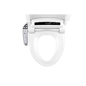 Empava Elongated Smart Bidet Heated Toilet Seat with Warm Air Dryer and Temperature Controlled Wash Functions in White