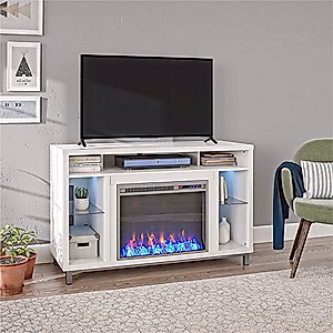 Beaumont Lane Electric Fireplace Heater TV Stand Console up to 48" in White