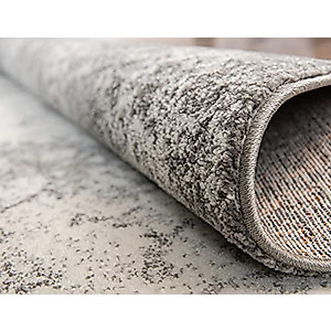 Unique Loom Rosso Collection Traditional, Vintage, Medallion, Border, Distressed, Southwestern Area Rug, 8 ft x 10 ft, Gray/Ivory