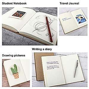 EOOUT 3pcs Blank Notebook, Hardcover Sketchbook Unlined Notebook, 120 Sheets, 100gsm Paper, 5.6 x 8.2in, Journal for Drawing, Art, Travelers Ideal Gifts, Students and Office Supplies