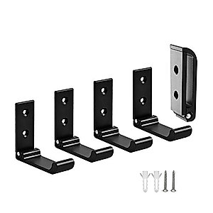 5-Pack Folding Aluminum Alloy Wall Mounted Coat Clothes Hook Single Foldable Wall Hanger for Bathroom Kitchen Bedroom