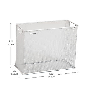 Mind Reader FILEBASK-WHT Metal Mesh Storage Letters, Documents, Folders, Office Organization, White File Basket