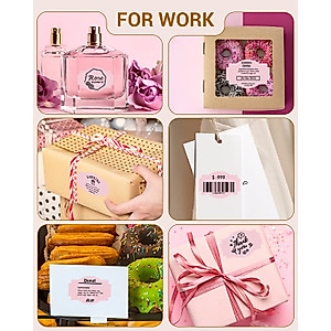 Phomemo Pink Thermal Labels for Shipping Label Printer for Small Business Supplies - 3" x 2" Commercial Grade Round Stickers Roll for Custom Stickers Personalized & Business - 500 Pink Labels/Roll