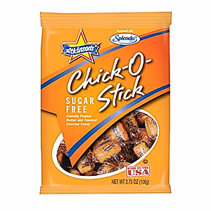 Atkinson Sugar Free Chick-O-Stick, 12 Pieces, 3.75 Ounce Bags, No Trans Fat, Peanut Butter and Coconut Candy