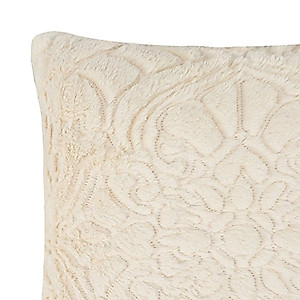 Vue Plush Décor Modern Geometric Square Decorative Throw Pillow, 18" x 18", Ivory