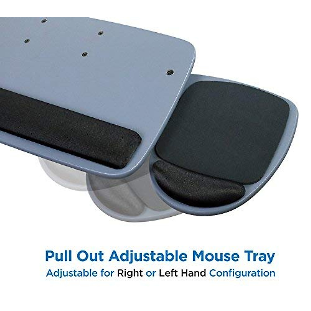 Mount-It! Under Desk Keyboard Tray, Adjustable Keyboard and Mouse Drawer Platform with Ergonomic Wrist Rest Pad, 17.25" Track (MI-7137)