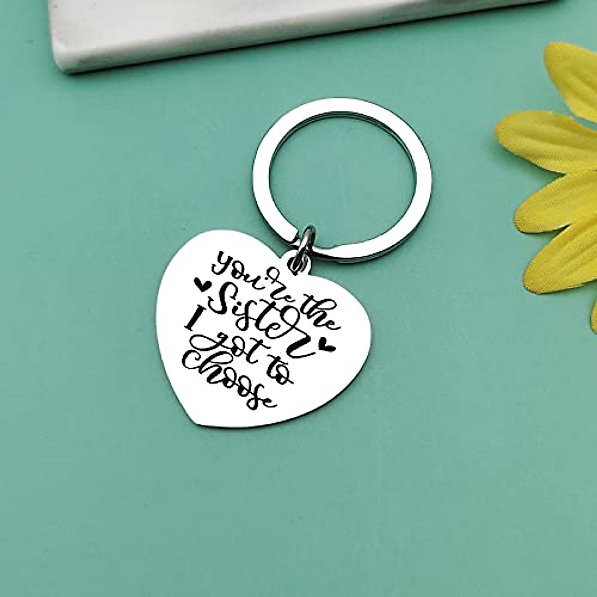 To My Sister Keychain Gift Sister Gift from Sister Friendship Gifts for Girl Her Best Friend Gift Birthday Keyring for Big Sister Little Sister Graduation Gift from Brother Christmas Jewelry