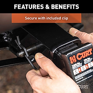 CURT 21579 Black Trailer Hitch Pin & Clip, 5/8-Inch Diameter, Fits 2-Inch Receiver