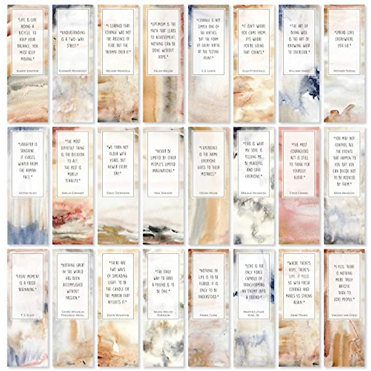 Abstract Bookmarks with Inspirational Quotes - Pack of 48