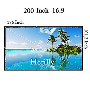 IGREAT 200 inch Portable Outdoor Projector Screen, 16:9 Folding HD Big Size Movie Screen for Home Theater Office Presentation