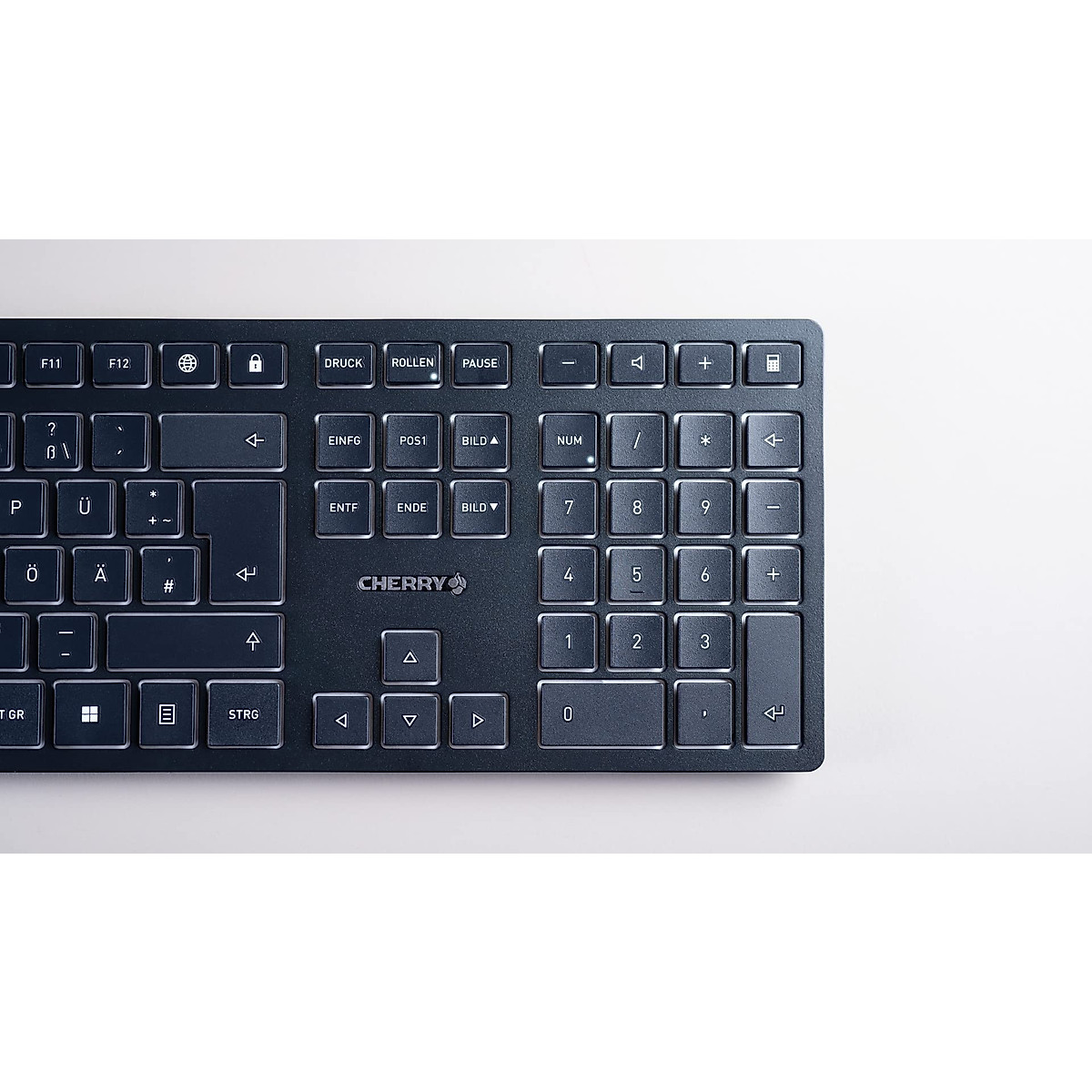 Cherry KW 9100 Slim Wireless Keyboard Rechargeable with SX Scissor Mechanism, Silent keystroke Quiet Typing with Thin Design for Work or Home Office.