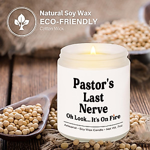 Craftique Funny Pastor Appreciation Gifts, Pastor Gifts for Men Women- Handmade Scented Candle- Birthday Retirement Ordination Christmas Gifts for Pastor, Gift for Pastor Appreciation Day, 7oz