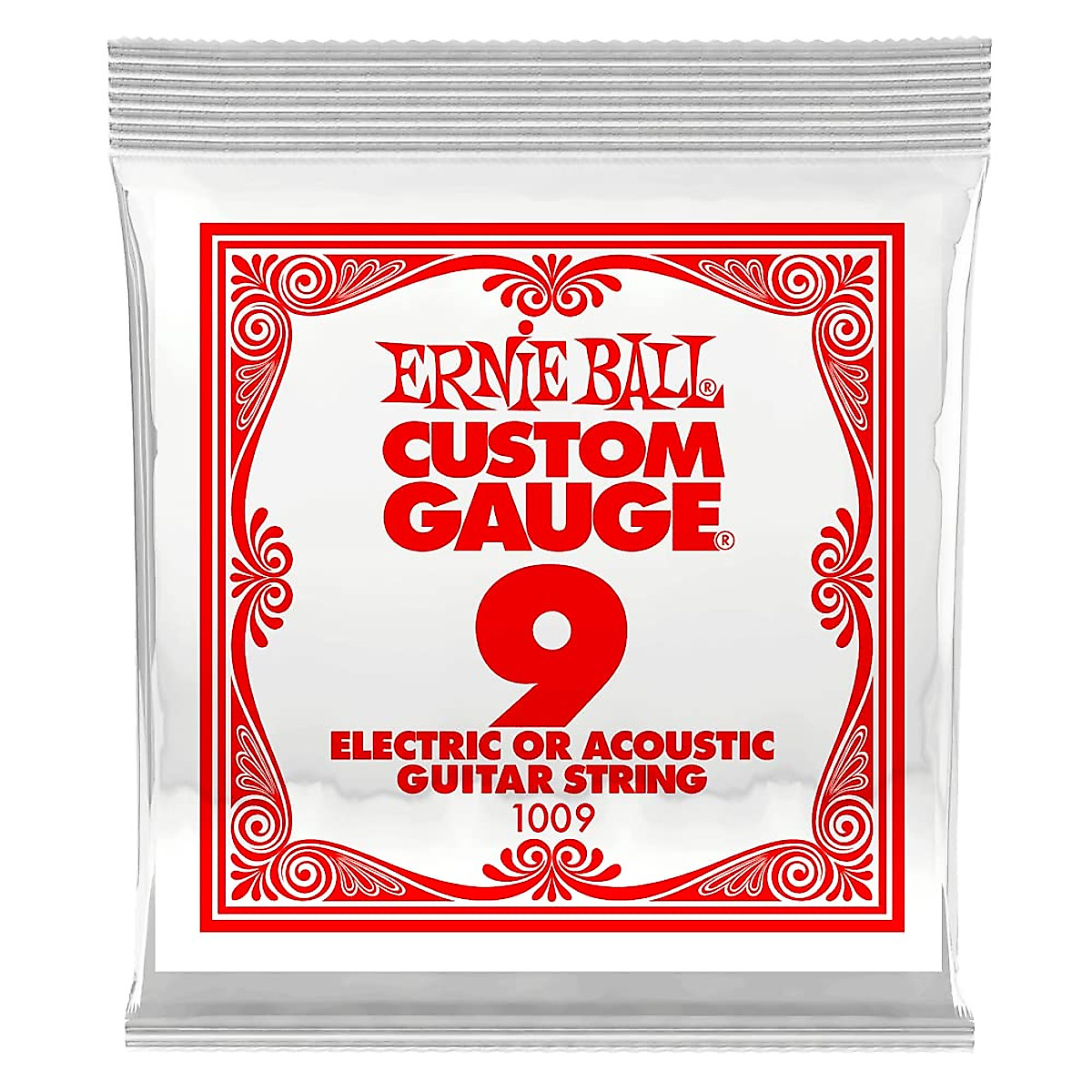 Ernie Ball .009 Plain steel electric or acoustic guitar string