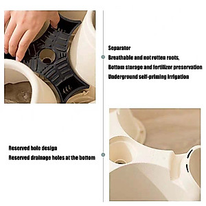 Wgwioo Stackable Planter Vertical Garden, Multi-Layer Combined Resin Three-Dimensional Flower Pot, Indoor/Outdoor Gardening Tower, Vertical Planter,B