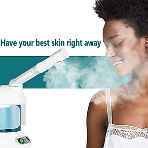 KIEKRO Facial Steamer, Face Steamer for Facial Deep Cleaning, Portable Steamer for Face, Table Top Design, Hot Mist Moisturizing, Personal Care Use, Home and Salon (Blue)