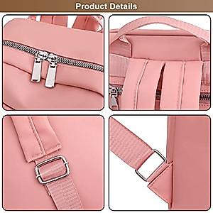 Oxford Cloth Backpack for Women Fashion Anti-Theft Waterproof Handbags Ladies Work Travel Shoulder Bucket Bags (Pink)