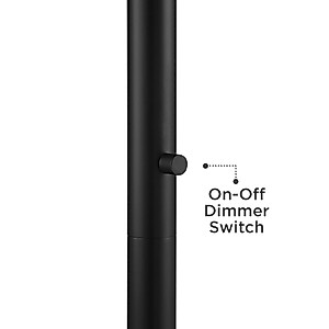 Possini Euro Design Meridian Light Blaster™ Modern Style Torchiere Floor Lamp LED 72" Tall Black Antique Brass Metal White Glass Shade for Living Room Reading House Bedroom Home Office