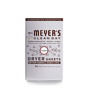 Mrs. Meyer's Clean Day Dryer Sheets, Lavender, 80 ct