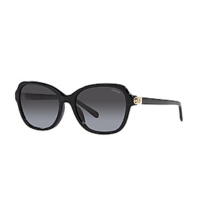 Coach HC8349U Universal Fit Sunglasses, Black/Grey Gradient, 56 mm